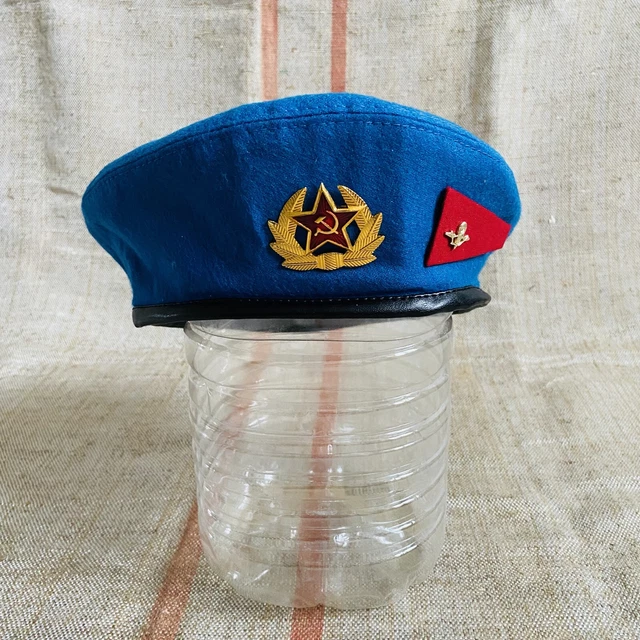 SOVIET BLUE BERET VDV. Airborne Hat Margelov. Paratrooper Cap, Cockade ...