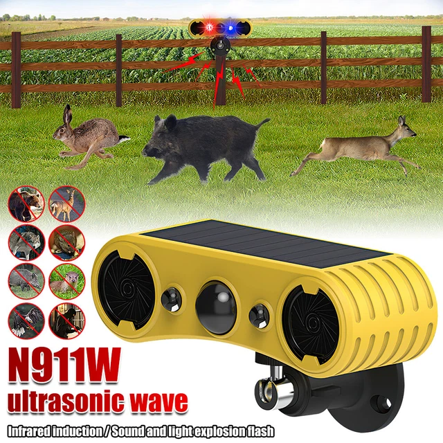 SOLAR POWERED MOTION Sensor Security Alarm Voice Warning Outdoor Wall ...