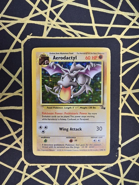 🔥 AERODACTYL 1/62 🔥 Original Holo Rare Fossil Set Pokemon Card WOTC ...