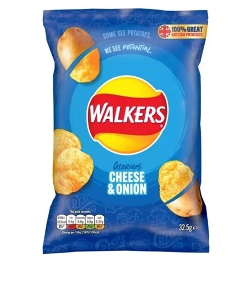 WALKERS CHEESE & Onion Crisps 25g X 24 single packs £7.88 - PicClick UK