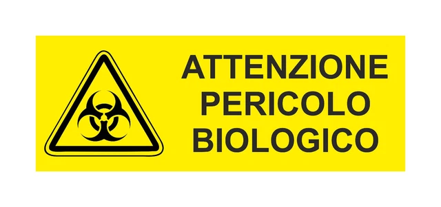 CARTELLO SEGNALETICO UNI - ATTENZIONE PERICOLO BIOLOGICO - segnale ...