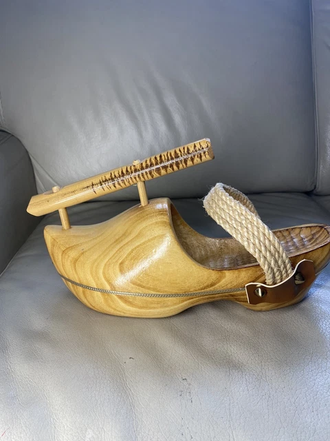 WOODEN CLOG SHOE with Carry Handle Wine Bottle Or Flower Holder $34.00 ...