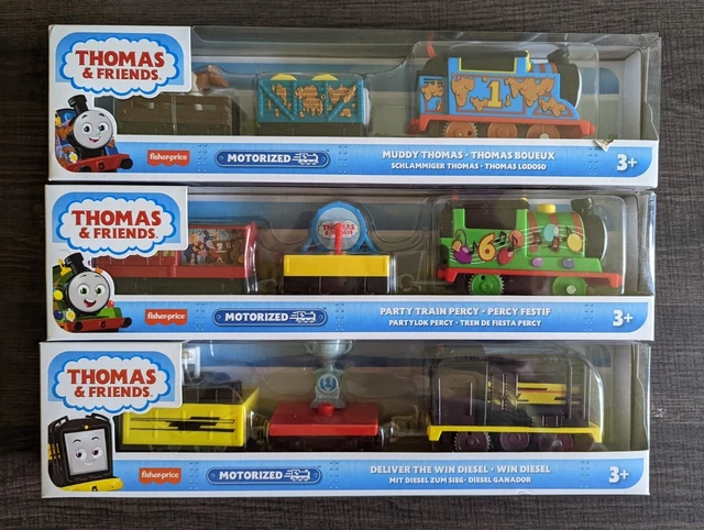FISHER-PRICE THOMAS & Friends Motorized Muddy Thomas, Party Percy, Win ...