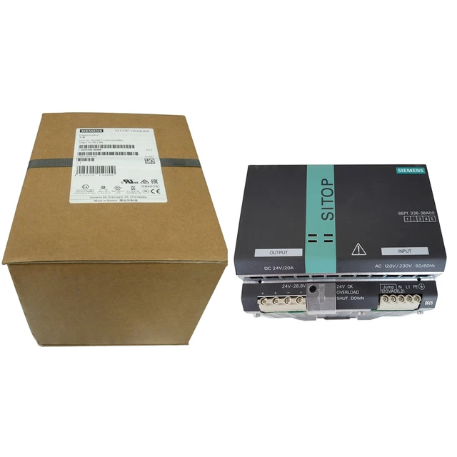 SIEMENS SITOP 6EP1336-3BA00 24VDC 20A 480W 1-Phase Modular DIN Rail ...