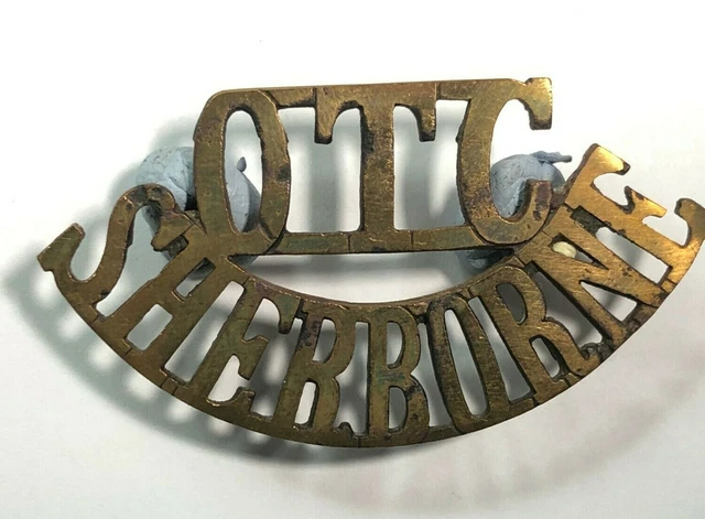 WW1 SHERBORNE SCHOOL OTC Officer Training Corps Shoulder Title Genuine ...