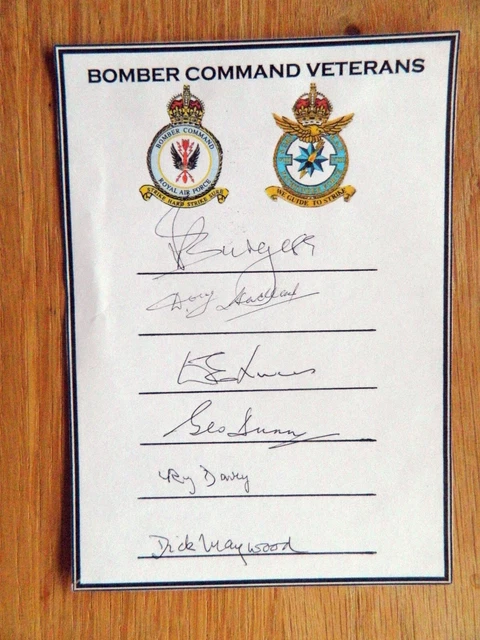 RAF BOMBER COMMAND Aircrew - Signed by 6 WW2 Mosquito Veterans £6.00 ...