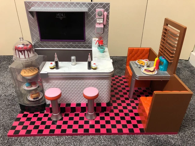OUR GENERATION BITE to Eat Retro Diner with accessories, working juke ...