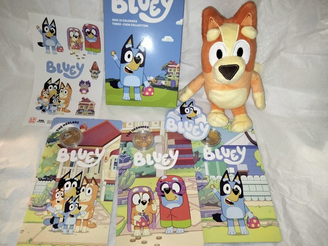 BLUEY DOLLAR BUCKS 2024 Australian New Three-Coin Uncirculated Full Set ...