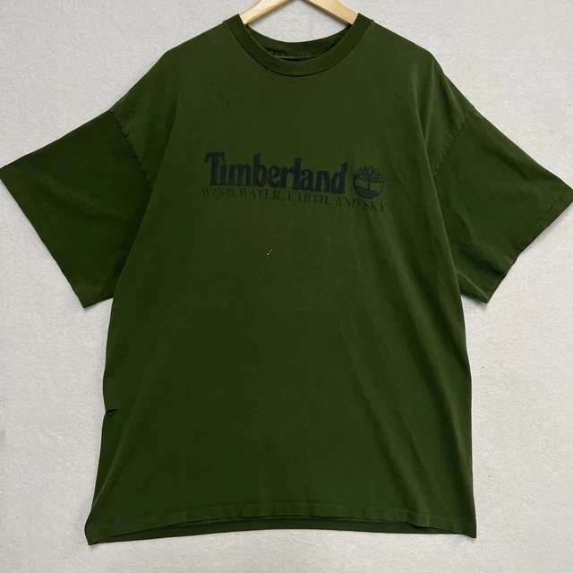 VINTAGE 90S DISTRESSED Timberland Spell Out Tree Logo Single Stitch ...