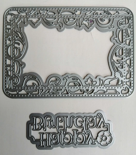 TONIC STUDIOS - WILD BRAIR BORDER TOPPER DIE SET + HAPPY BIRRTHDAY DIE ...