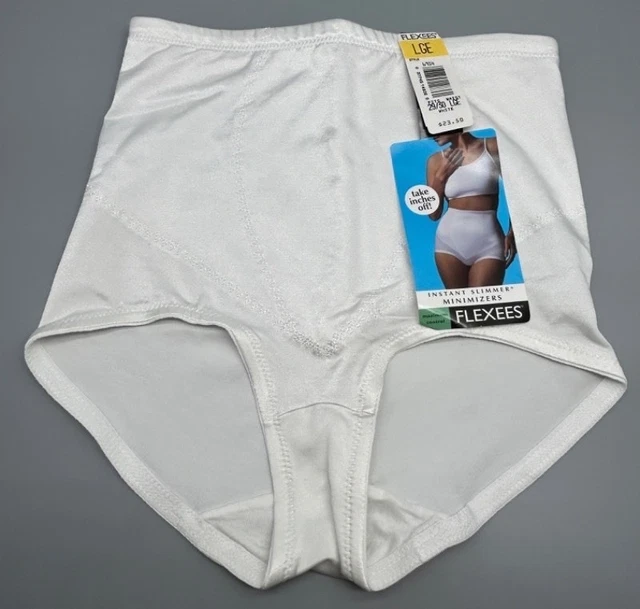 VTG NOS MAIDENFORM FLEXEES White Maximum Control Slimmer Brief Sz Large ...
