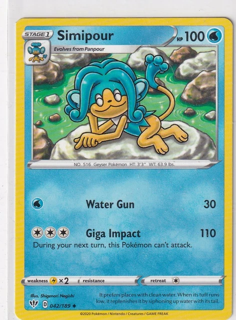 POKEMON MAPPA CON Fiamma Finsternis No. 42/189 Simipour Inglese EUR 1 ...