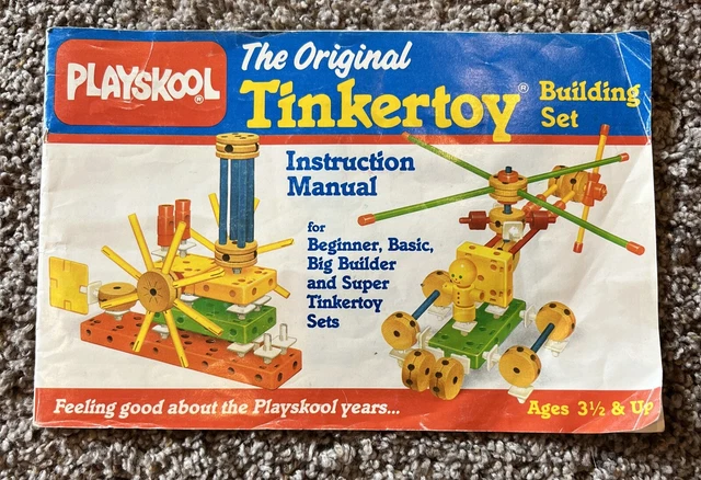 VINTAGE PLAYSKOOL 1986 Original Tinkertoy Building Set Instruction ...