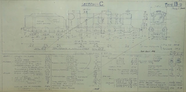 RAILWAY TECHNICAL DRAWING LNER TYPE B-9 LOCOMOTIVE Built 1906 £19.75 ...
