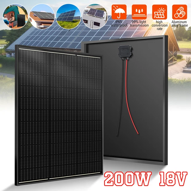 100W 200W WATT Monocrystalline Solar Panel High Efficiency PV 12V For ...