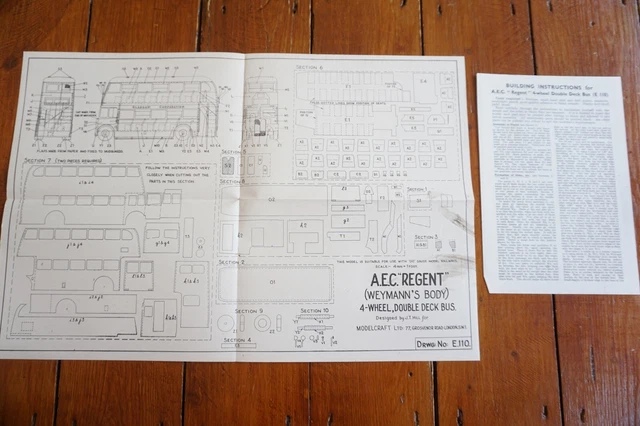 LINESIDE LORRIES MODELCRAFT 4mm Scale Plan AEC Regal Weymann Body E109 ...