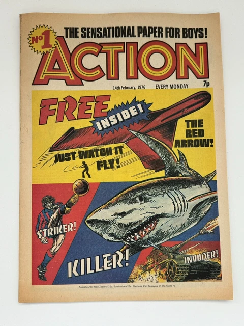 ACTION COMIC NO 1 - 14th February 1976 - PRE-BAN - NO FREE GIFT - IPC ...