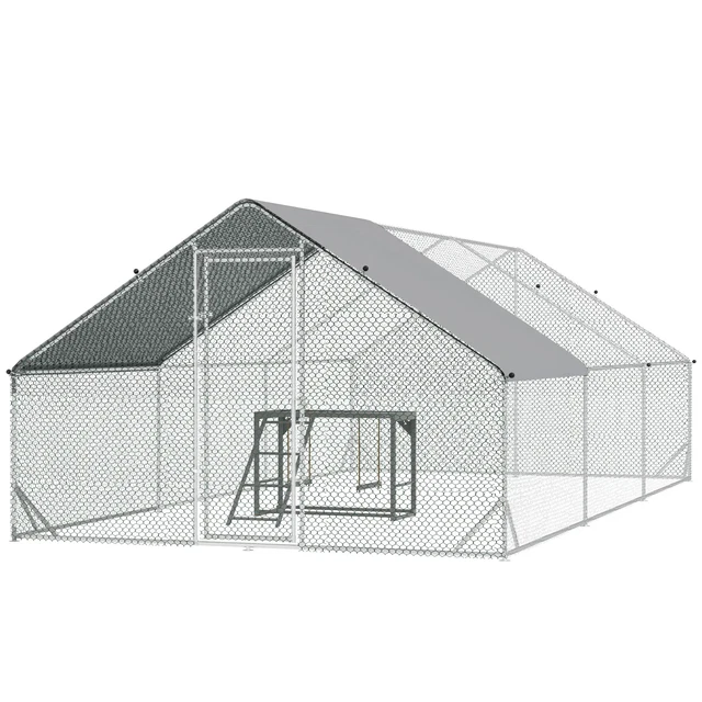 LARGE CHICKEN RUN Wire Mesh Enclosure Walk In Shelter Coop Hen Poultry ...