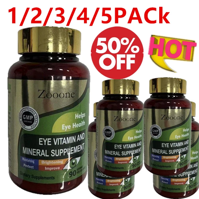 1-5PACK ZOOONE LUTEIN Capsules Eye Vitamin& Mineral Supplement 90pcs ...