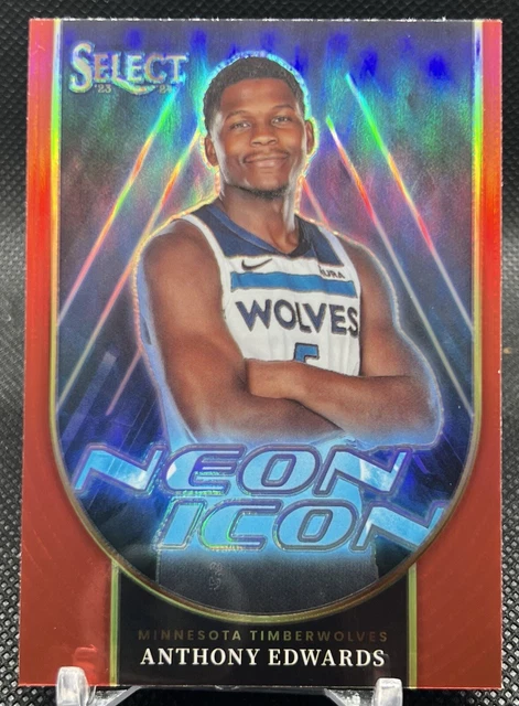 2023-24 PANINI SELECT NBA Anthony Edwards Neon Icon Red Prizm SSP EUR ...