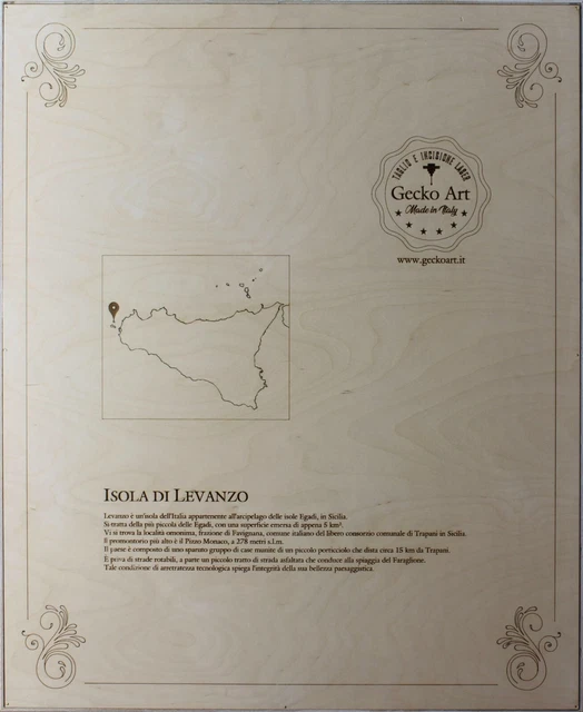 ISOLA DI LEVANZO Mappa Cartina 3D Quadro Moderno Map Chart | www ...