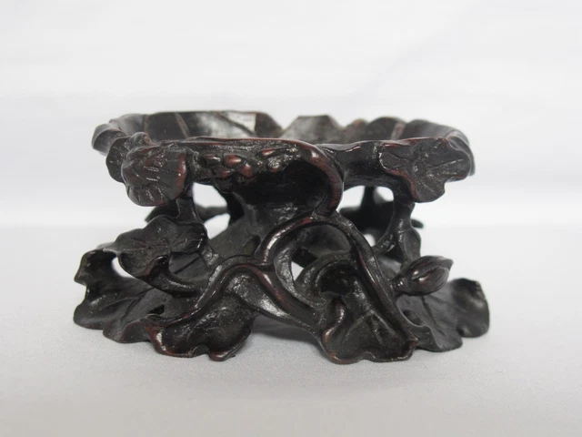 ANCIEN SOCLE EN bois sculpté Chinois Chine n°1706A EUR 55,00 - PicClick FR