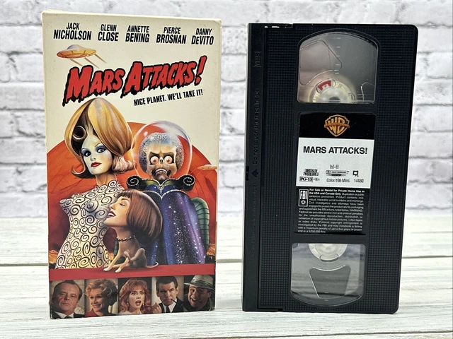 MARS ATTACKS! (VHS, 1996) Jack Nicholson Glenn Close SciFi Cult Classic ...