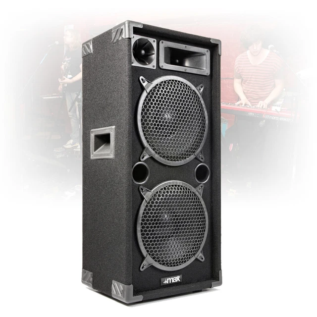 DUAL 10& INCH 3-Way Passive PA Speaker Home DJ Hi-Fi Audio Disco Party ...