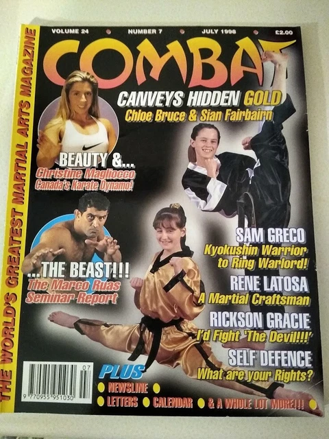 COMBAT MAGAZINE JULY 1998 Marco Ruas Rickson Gracie Sam Greco £3.31 ...