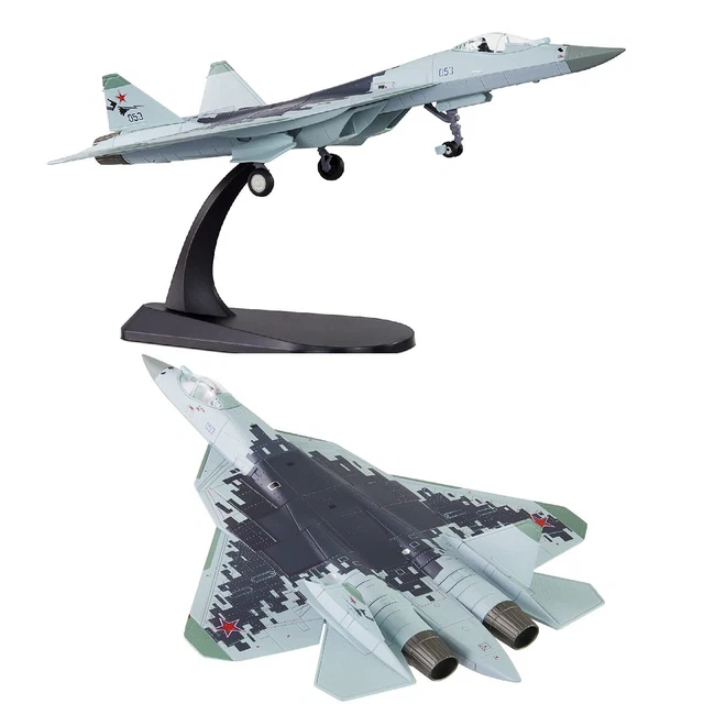 1:100 RUSSIAN SUKHOI Su-57 Felon Stealth Fighter Diecast Military Plane ...