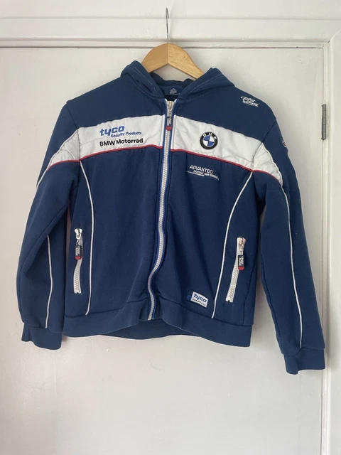BMW MOTORRAD TYCO Racing Mens Zip Hooded Jacket Size UK Kids 12-13 £15. ...