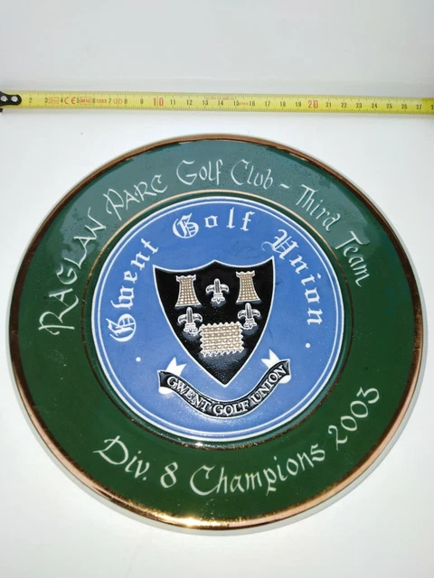 SUPER RARE RUMNEY Pottery Plate Raglan Parc Gwent Golf 2003 champions £ ...