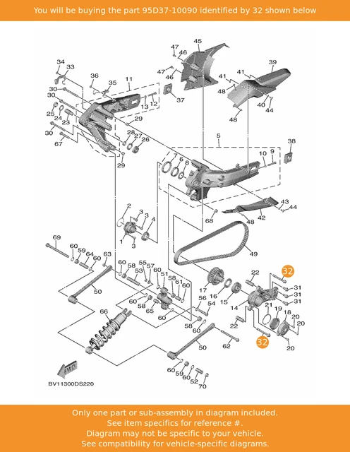 YAMAHA BOLT, FLANGE Deep Recess, 95D37-10090 OEM XP530 £5.79 - PicClick UK