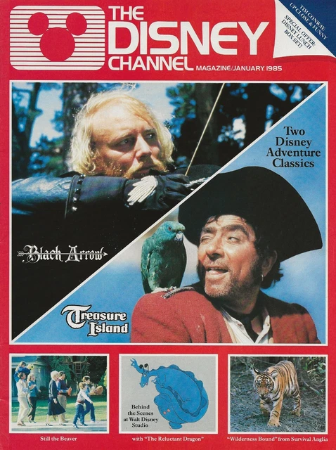 DISNEY CHANNEL MAGAZINE-JANUARY 1985-Black Arrow-Treasure Island-Tim ...