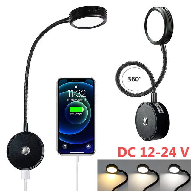 NEW LED TOUCH Dimmable USB Spot Reading Light Campervan Caravan Boat ...