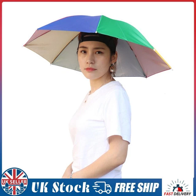 UMBRELLA HAT HANDS Free Fishing Cap Foldable Headwear Umbrella ...