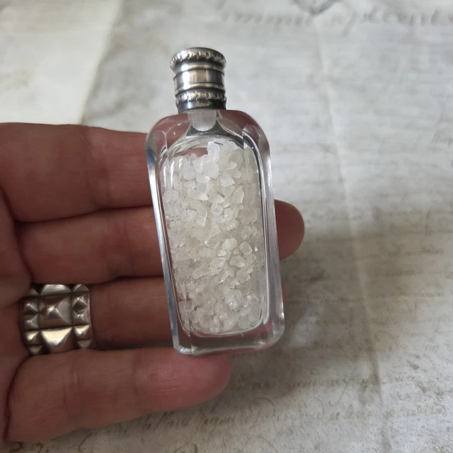 FLACON A SELS XIXè Cristal Argent French Victorian Silver BOTTLE 19thC ...