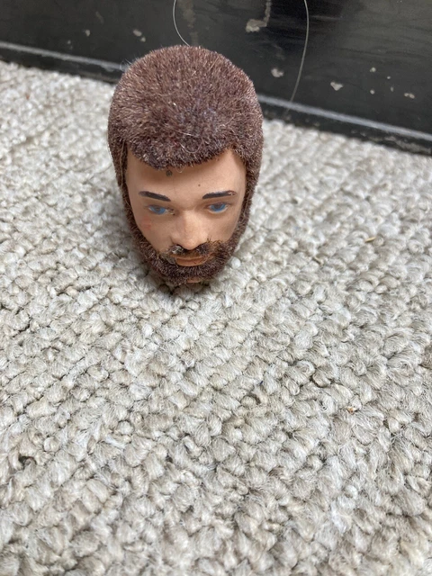 VINTAGE ACTION MAN original Action Figure Head With Flock Hair With ...