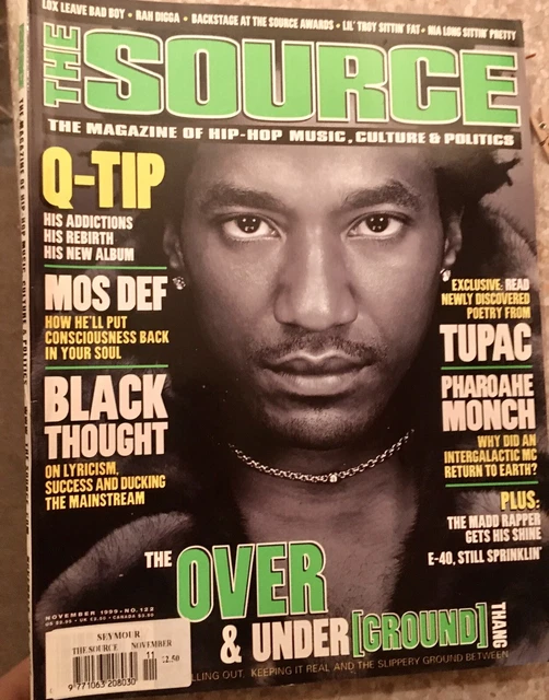 THE SOURCE MAGAZINE No. 122 Q Tip Tupac Shakur Poetry 2pac Hip Hop £6. ...