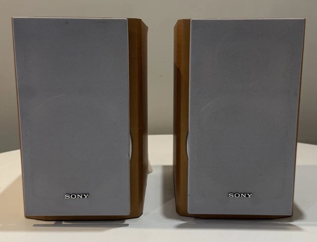 PAIR OF SONY SS-CMD373 2-Way Bookshelf Speaker System Brown 6-Ohms ...
