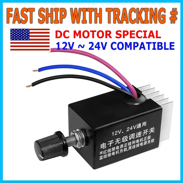 DC 12V 24V Motor Speed Controller Switch Car Truck Fan Heater Control ...