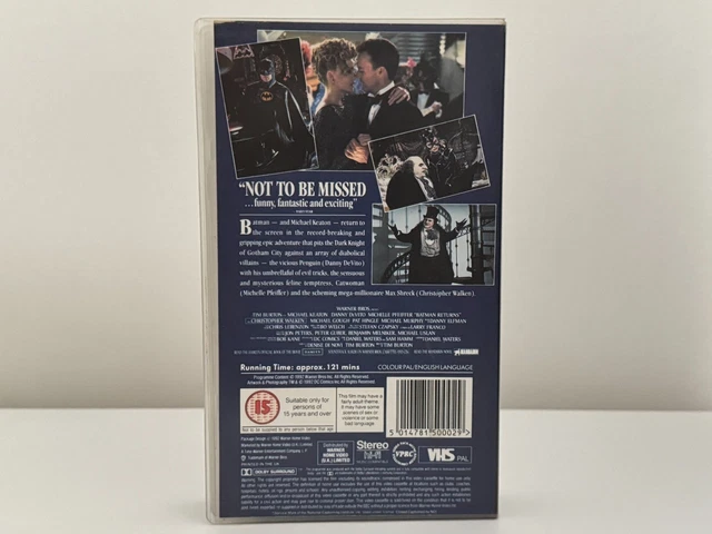 BATMAN RETURNS - Michael Keaton, Danny Devito - PAL VHS Video Tape ...