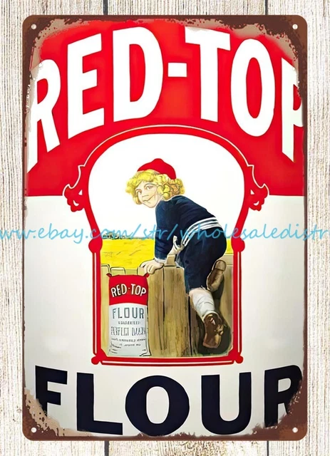 RED TOP FLOUR boy metal tin sign indoor bedroom decorating ideas £17.83 ...