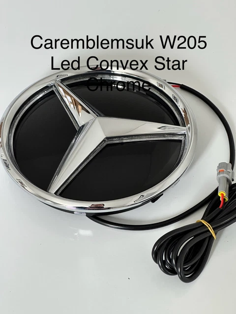 MERCEDES-BENZ SILVER LED Raised Grille Star Emblem W205 W176 W166 ...