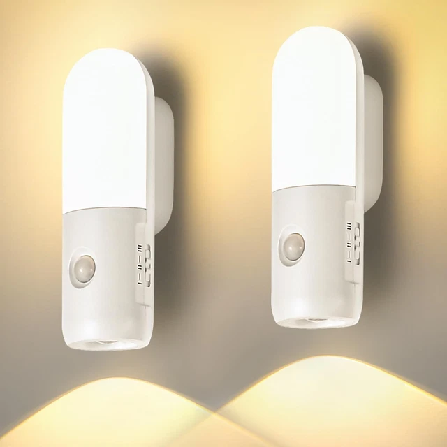 USB RECHARGEABLE MOTION Sensor Night Light 3 Color 2 Pack £28.99 ...