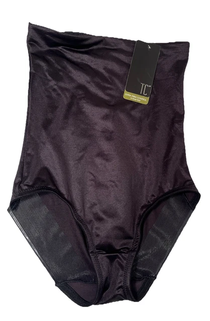 TC FINE INTIMATES Black Extra Firm Control Hi Waist Brief Panties Size ...