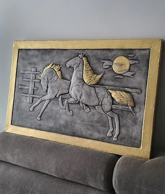 EINHORN HISTORY STUCCO gips Skulptur Bas-relief Molding EUR 169,00 ...