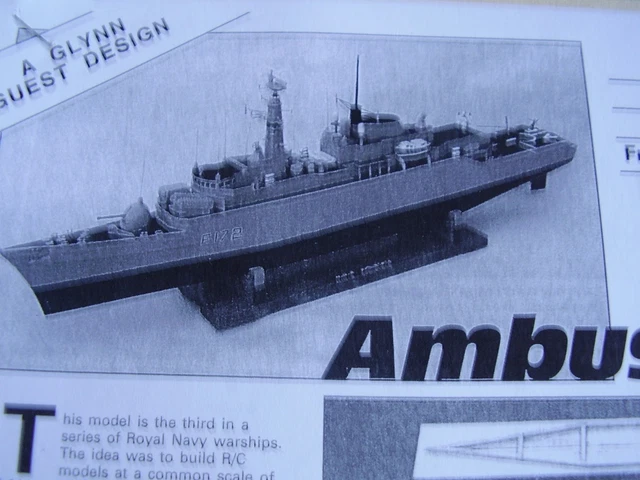 MODEL BOAT PLAN Hms Ambuscade Type 21 Frigate Approx 30" Long 1:144 ...