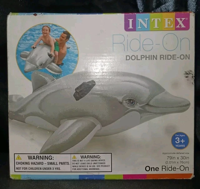 INTEX RIDE-ON DOLPHIN Inflatable Pool Toy Dolphin Ride-On 79 x 30" New ...