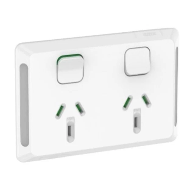 CLIPSAL PRO SERIES Double Power Point Flush Mount 10A 250V 2P+E ...